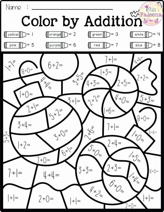 Coloring Math Worksheets 2nd Grade Awesome Addition Color By Number 2nd