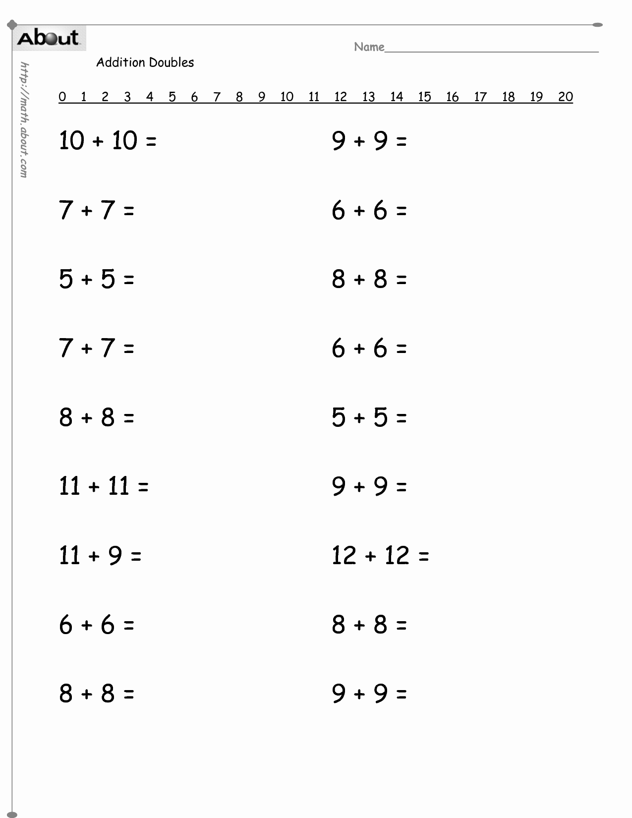 Doubles Addition Worksheet Elegant 15 Best Of Printable Double Digit