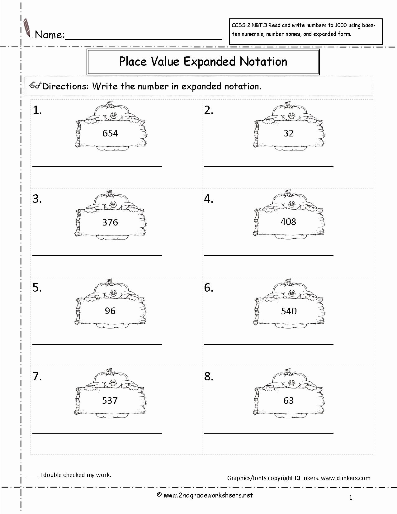 2nd Grade Expanded Form Worksheets