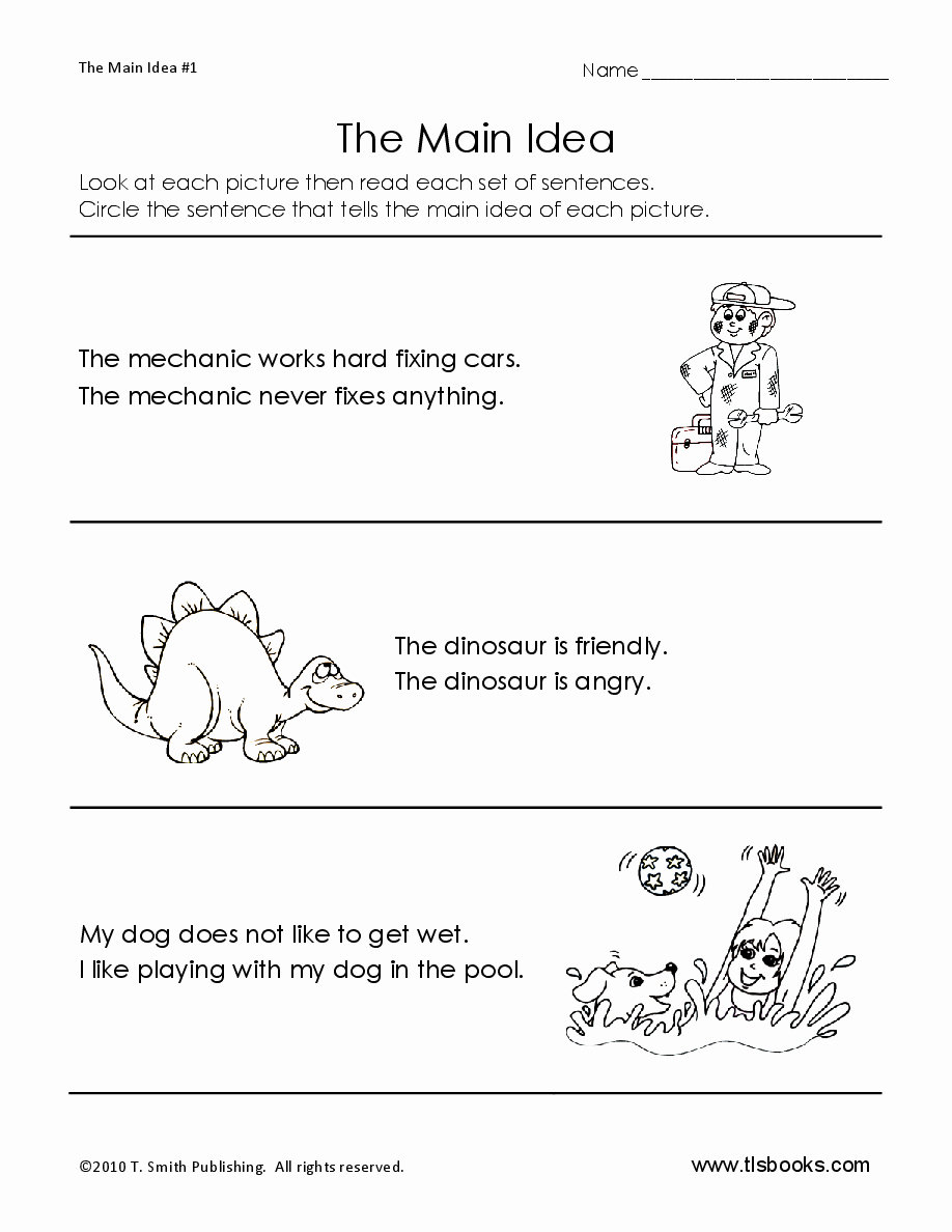 Free Printable Main Idea Worksheets New Main Idea Worksheet 1 Early