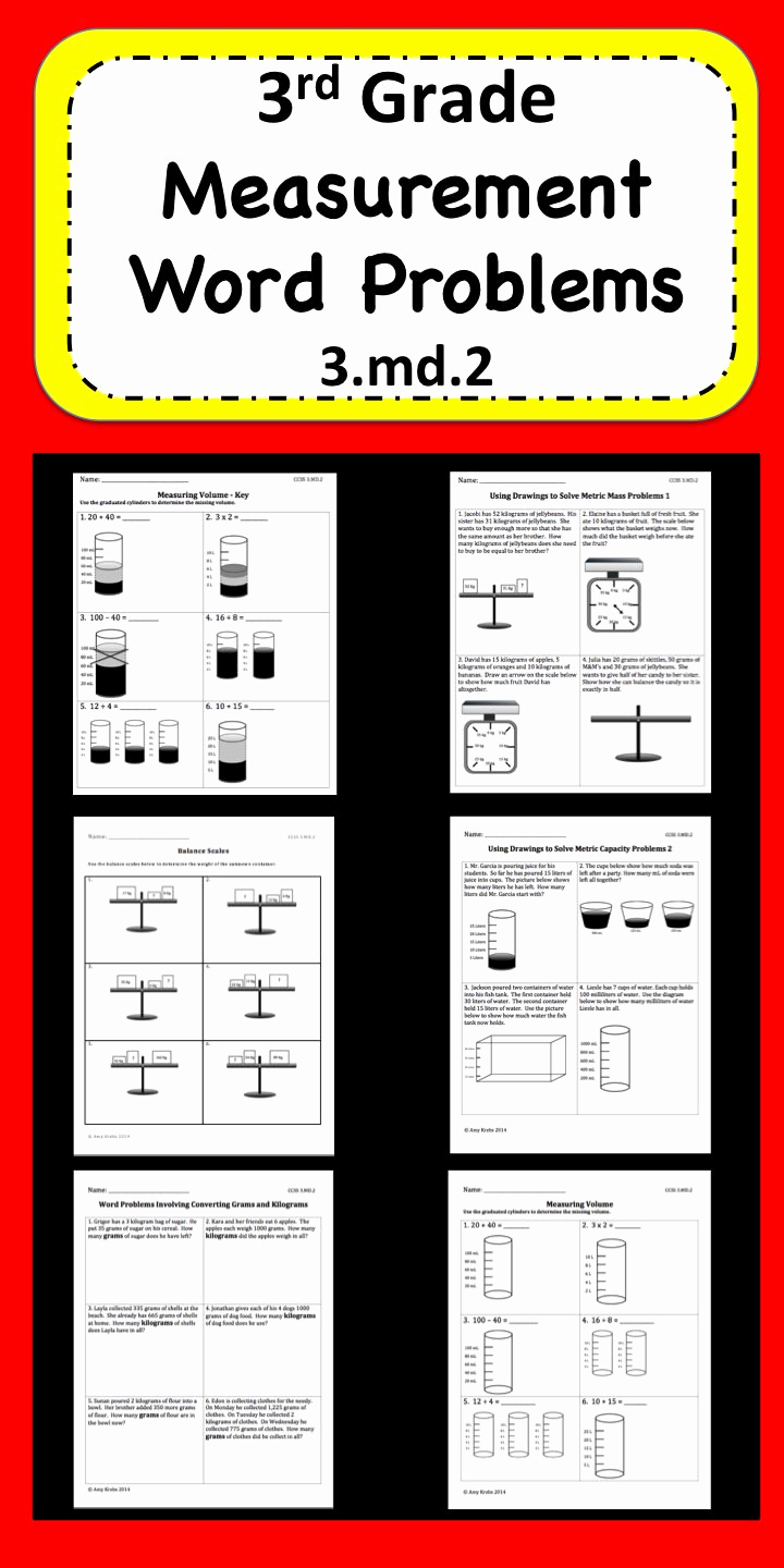 Measurement Worksheets 3rd Grade Lovely Measurement Word Problems For