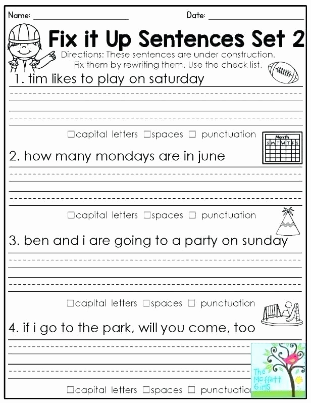 Scrambled Sentences Worksheets 2nd Grade Fresh Mixed Up Sentences